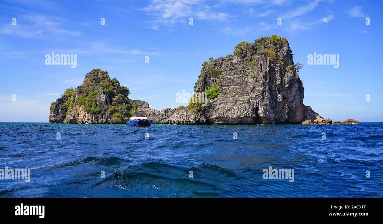 Koh Haa is a group of Five Islands made of karstic limestone cliffs in ...