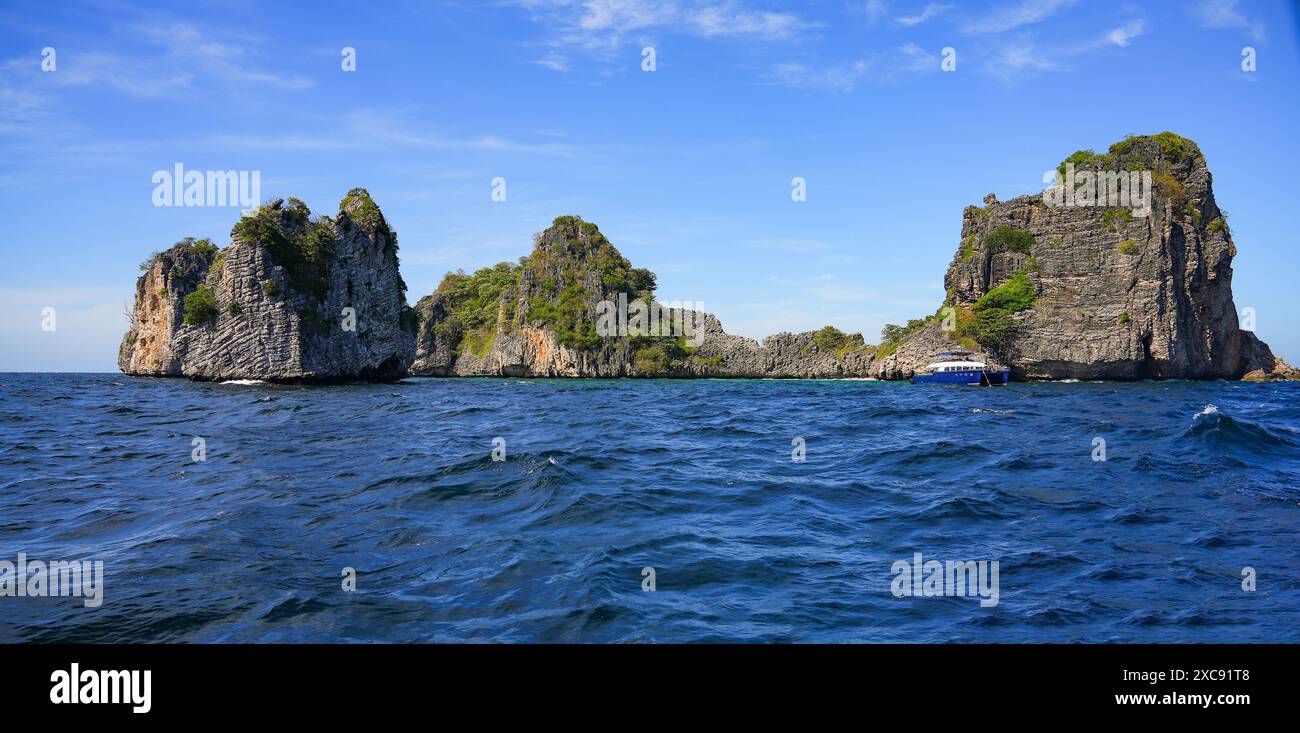 Koh Haa is a group of Five Islands made of karstic limestone cliffs in ...