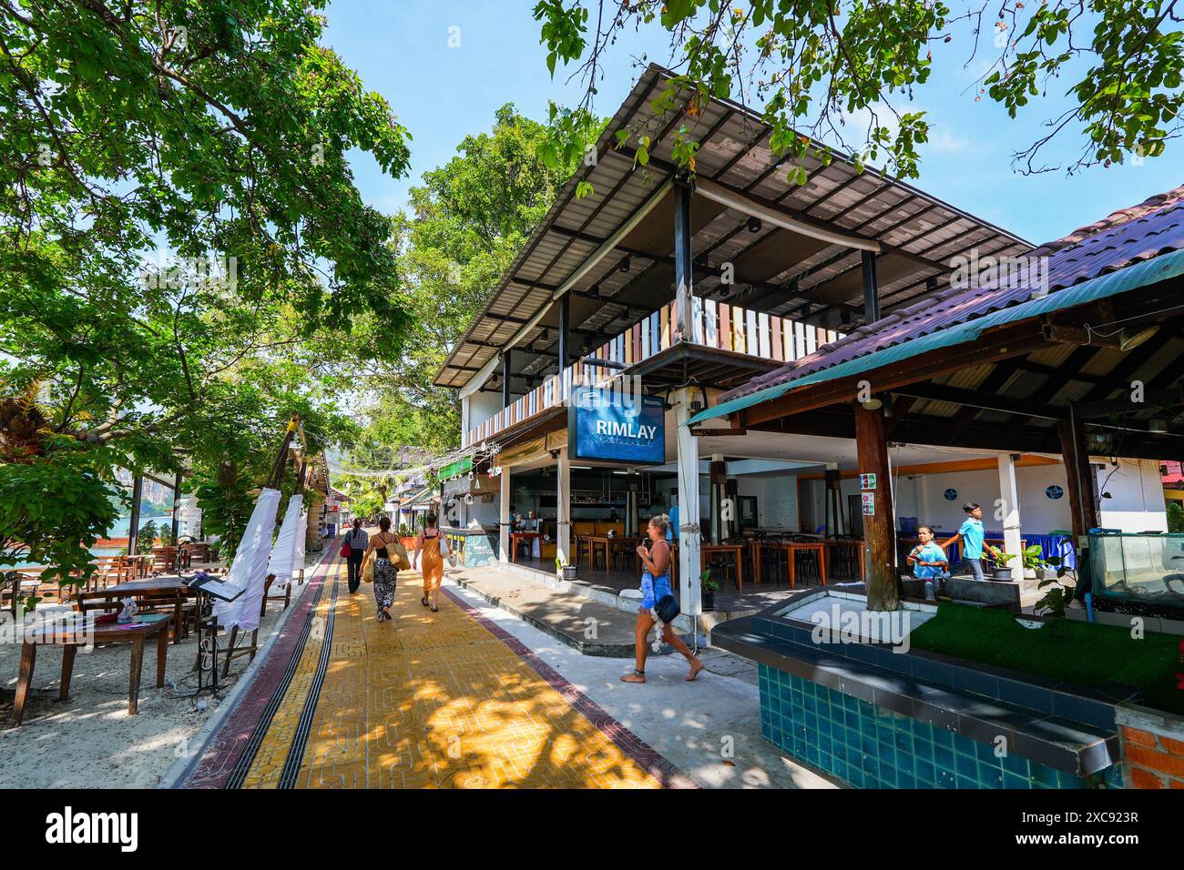 Koh Phi Phi, Thailand - February 8, 2023 : Restaurant in a narrow ...