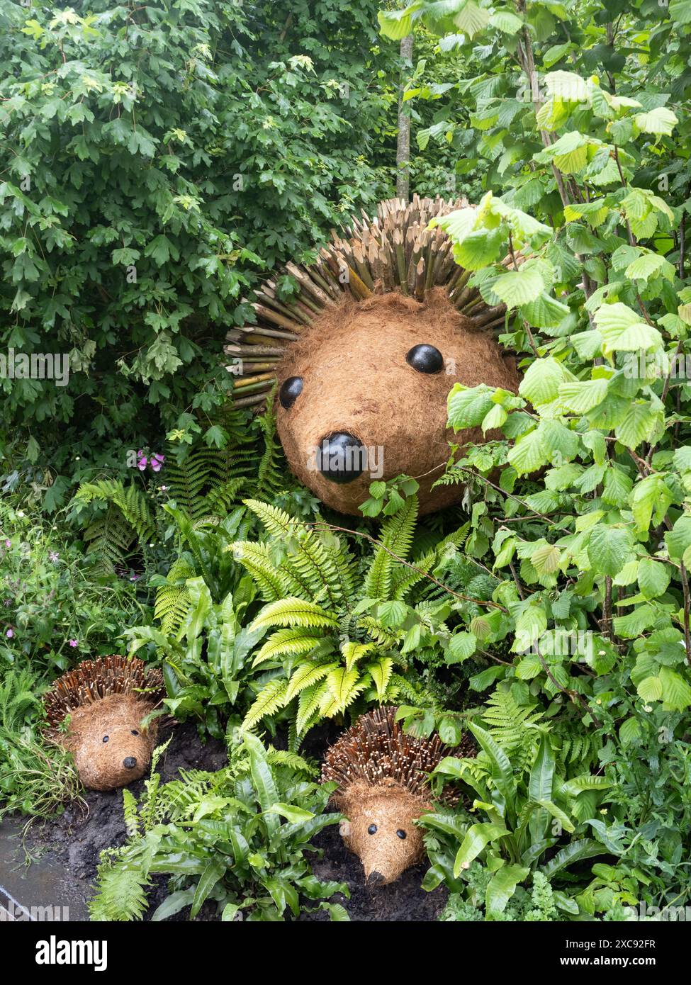Model Hedgehog family in foliage Stock Photo - Alamy