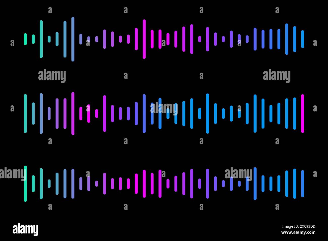 Digital sound wave equalizer, simple audio sound waves effect Stock ...