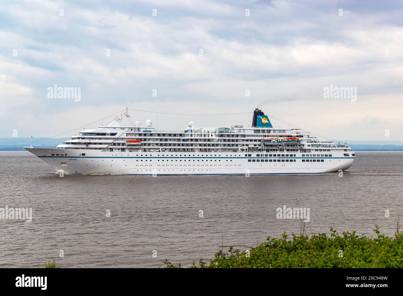 Cruise ship Amadea underway passing battery point Portishead Stock ...