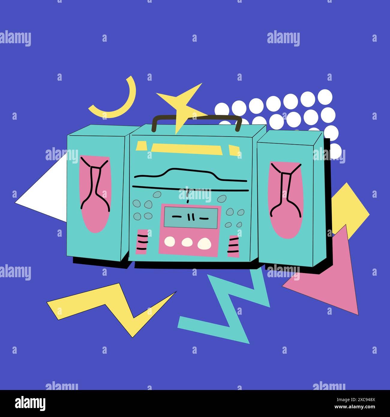 90s music background. Retro disco banner with y2k or 00s elements. Game ...