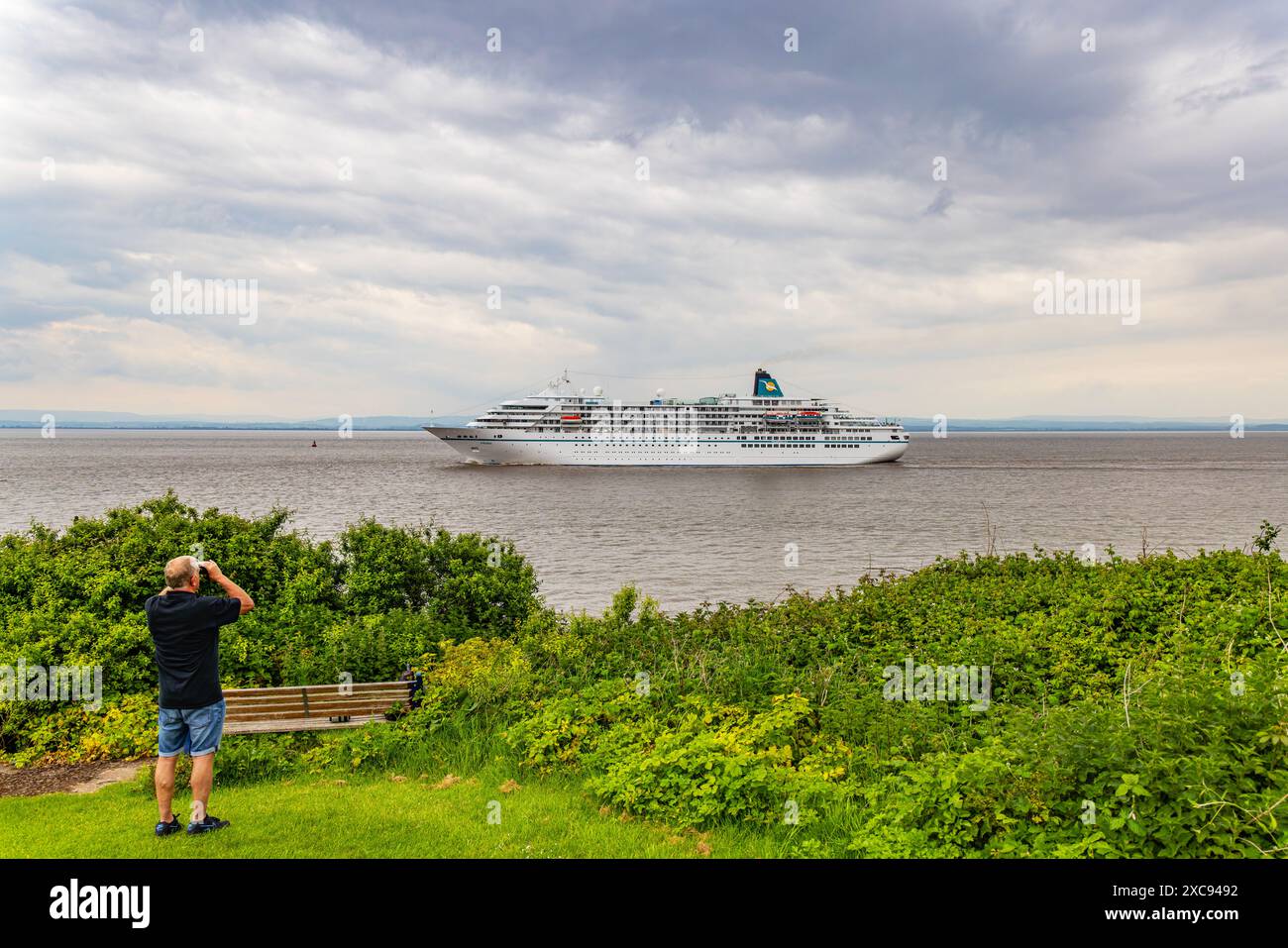 Cruise ship Amadea underway passing battery point Portishead Stock ...