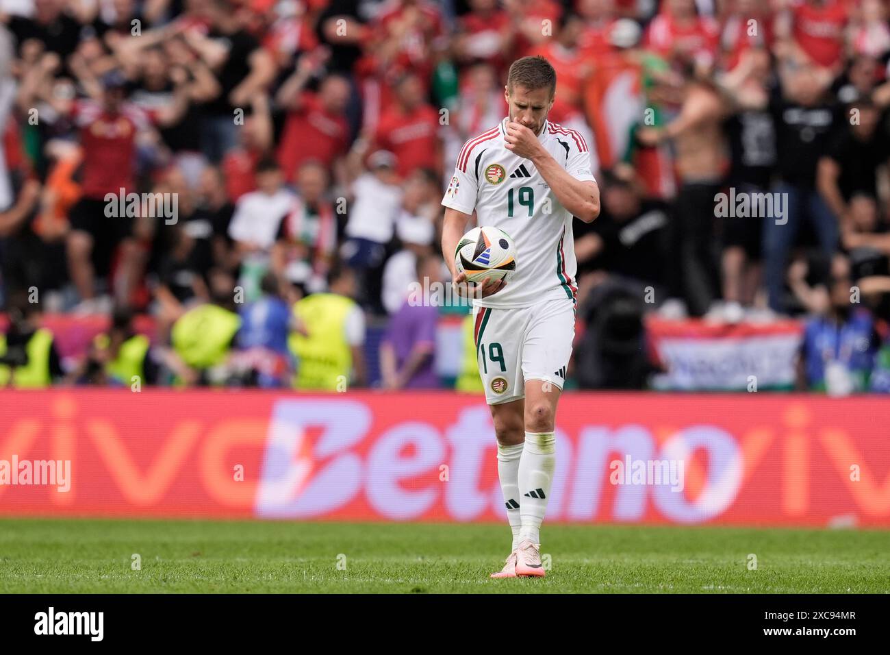 Hungary's Barnabas Varga celebrates after scoring the 1-0 goal for his ...