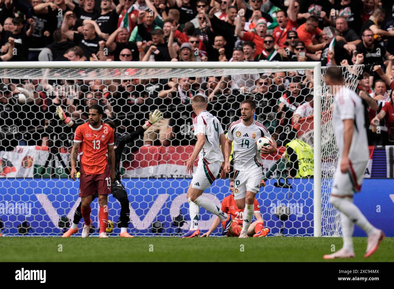 Hungary's Barnabas Varga celebrates after scoring the 1-0 goal for his ...