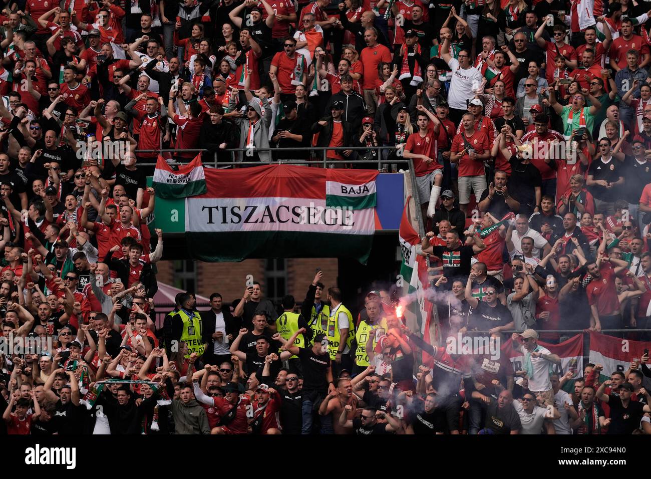 Hungary fans during the Euro 2024 soccer match between Hungary and ...