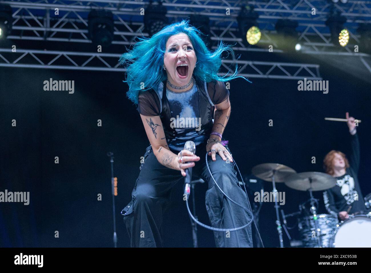 Leicestershire, UK. Saturday June 15, 2024. US singer Charlotte Sands ...
