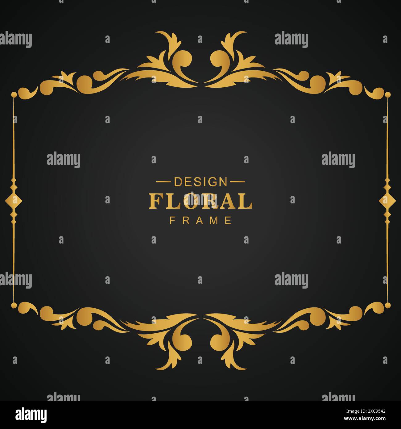 Elegant golden ornamental floral luxury frame design Stock Vector Image ...