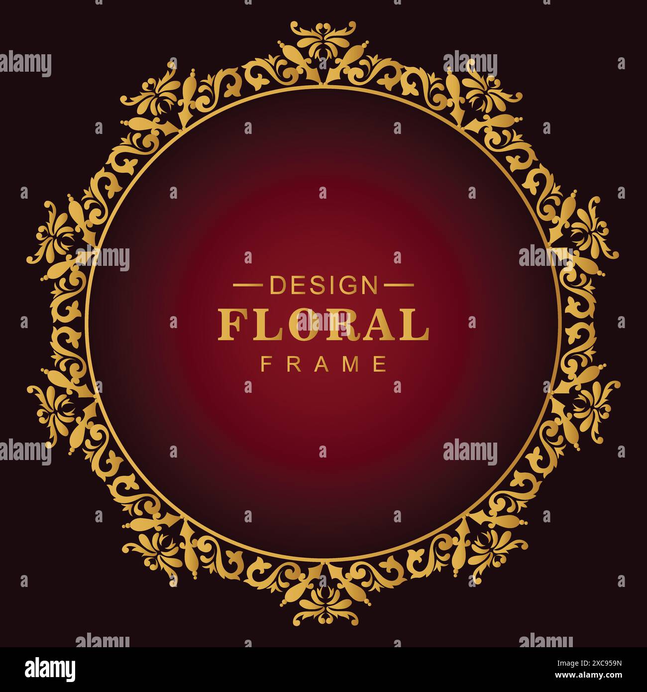 Classic golden luxury circular floral frame design Stock Vector Image ...