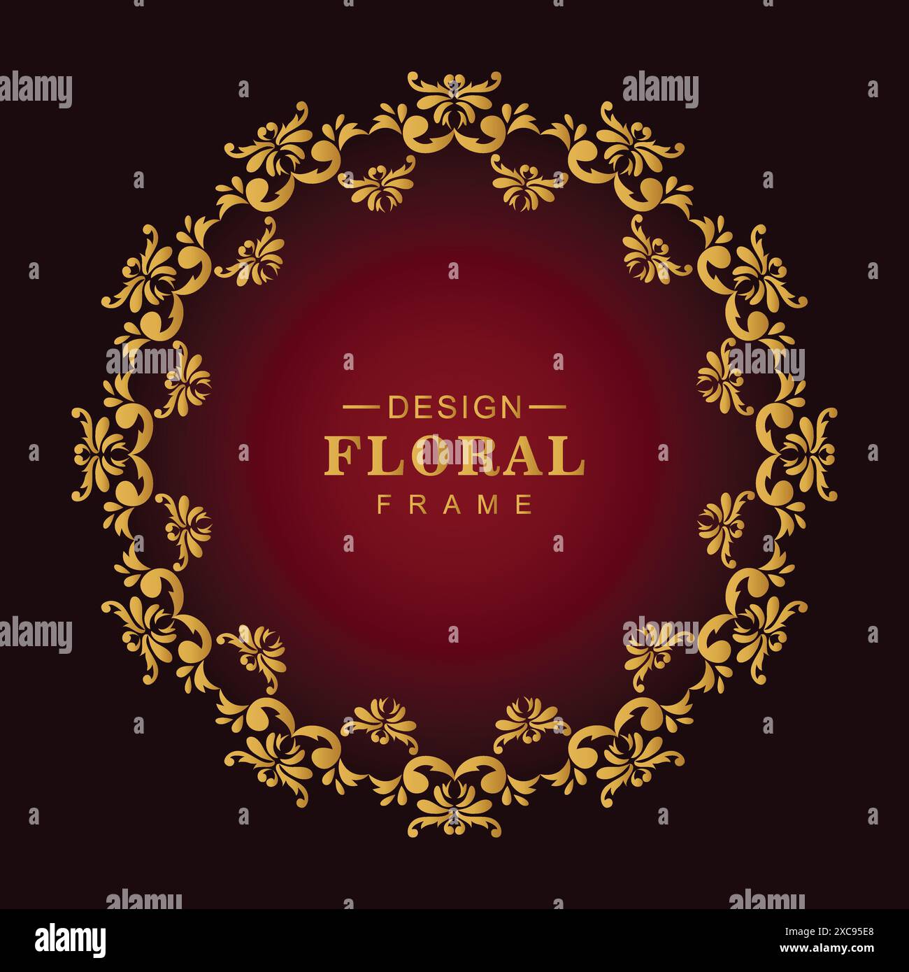 Classic golden luxury circular floral frame design Stock Vector Image ...