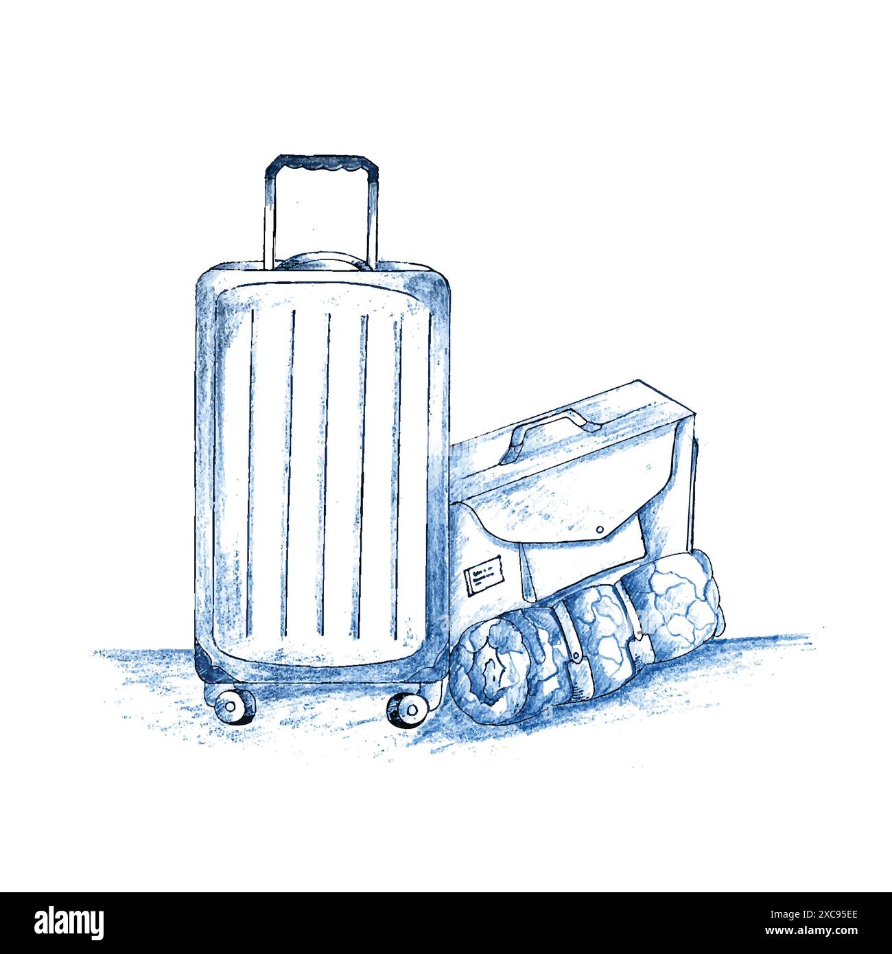 Hand draw traveling luggage sketch design Stock Vector Image & Art - Alamy