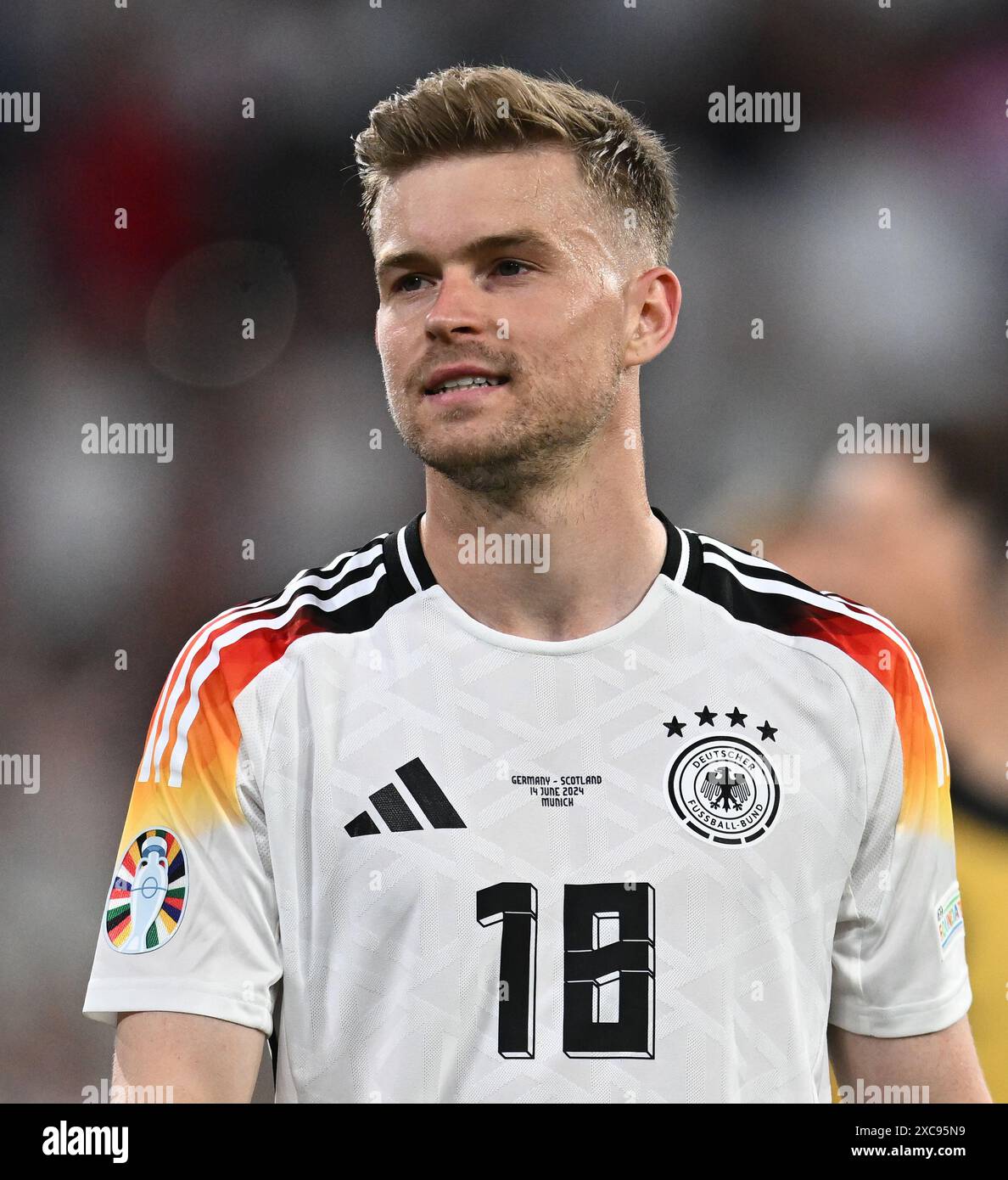 Munich, Germany. 14th June 2024. Maximilian Mittelstadt after the UEFA ...