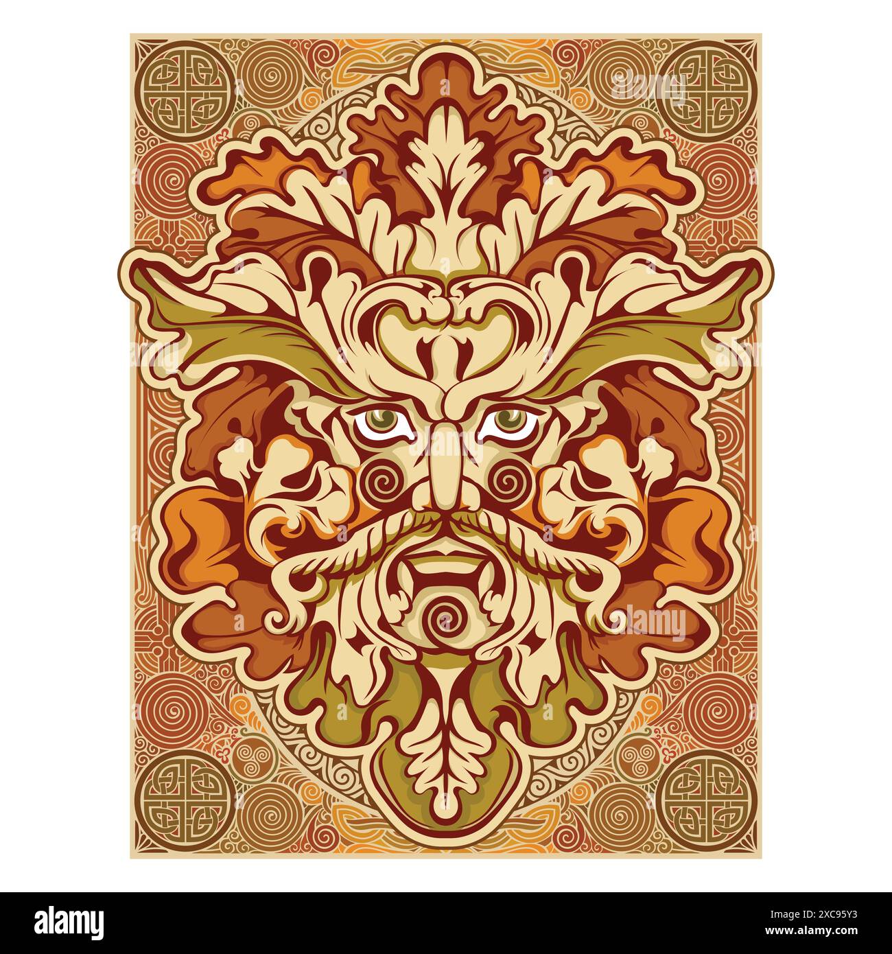 Illustration in Celtic Scandinavian style. Illustration of the Green ...