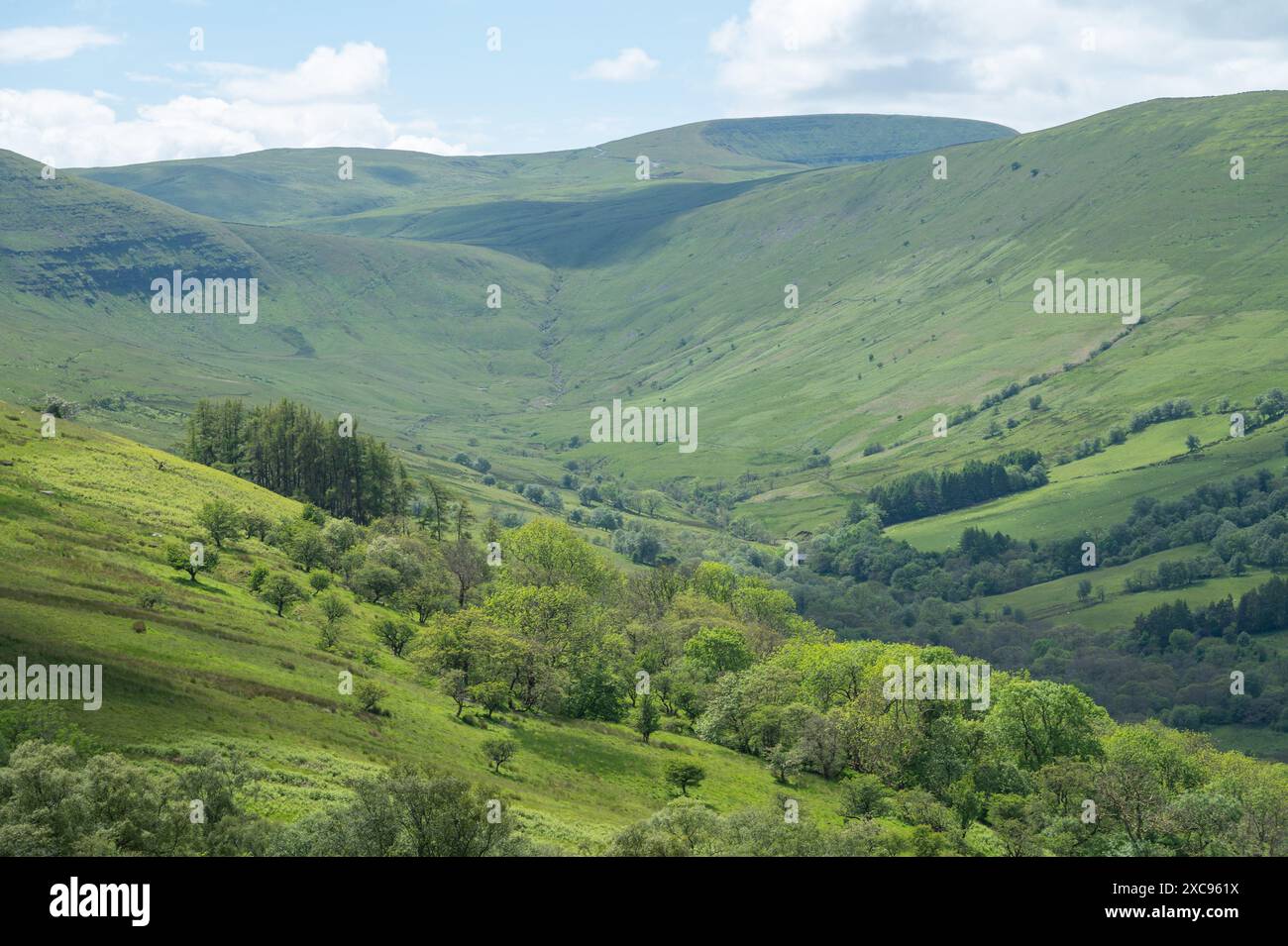 Senni valley and Fan Fraith, Brecon Beacons National Park, Powys, Wales ...