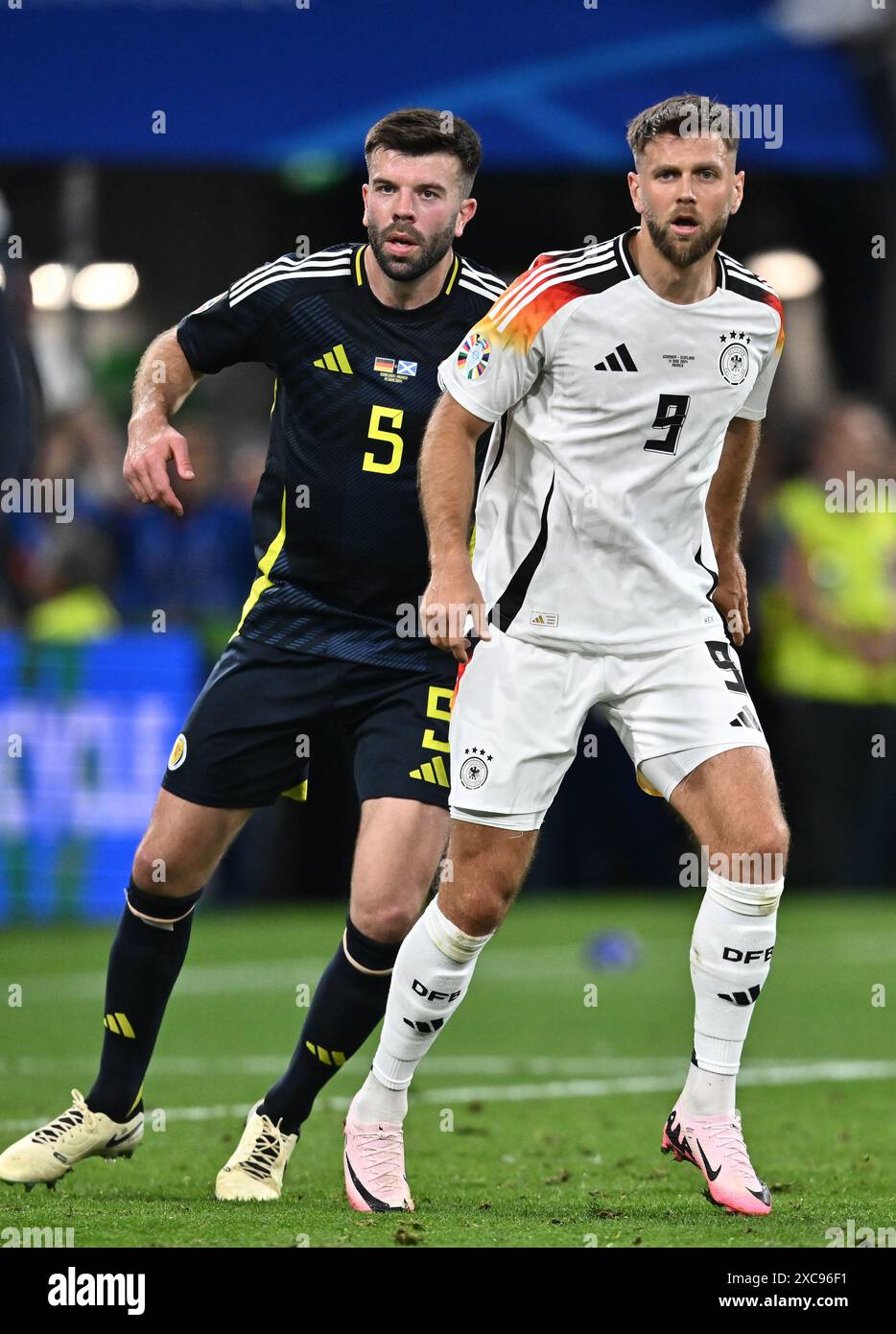 MUNICH, GERMANY - JUNE 14: Grant Hanley, Niclas Fullkrug during the ...