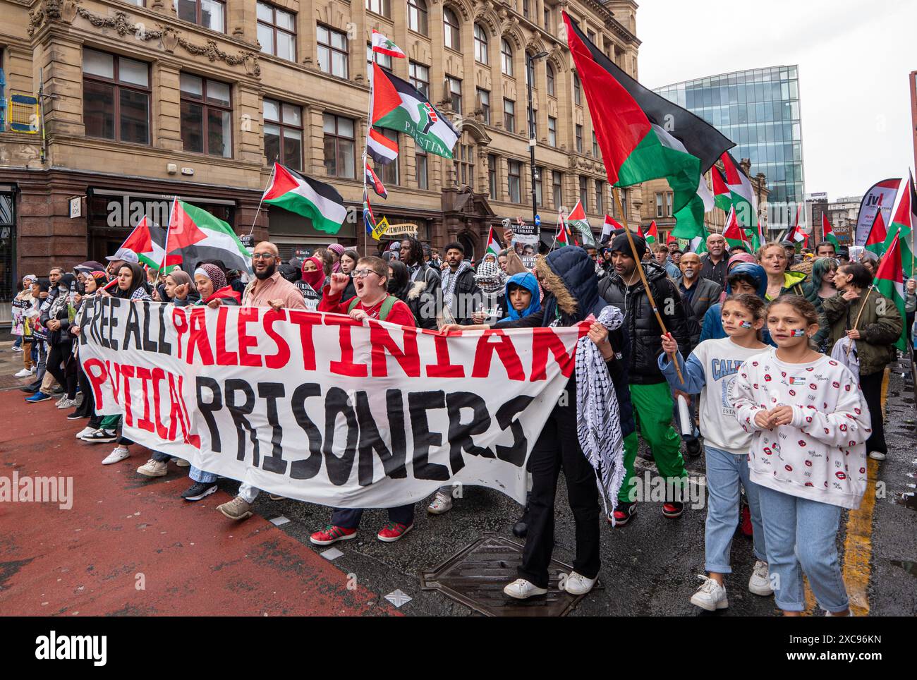 Manchester, UK. 15th June 2024. Palestine Gaza war protests in ...