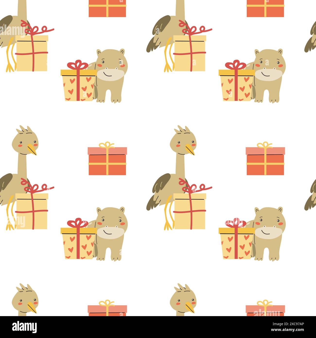 Childrens animals pattern, cute african jungle and tropical animal ...