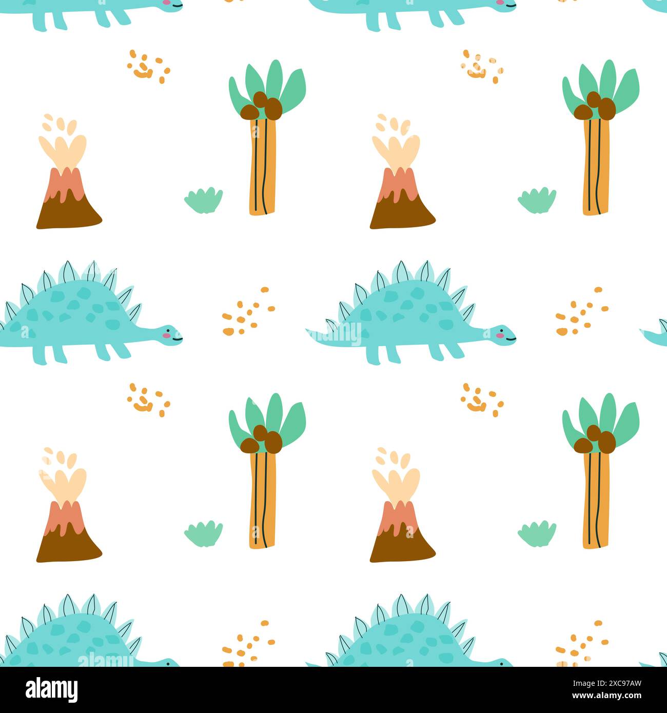 Childrens animals pattern of cute baby dinosaurs collection. For ...