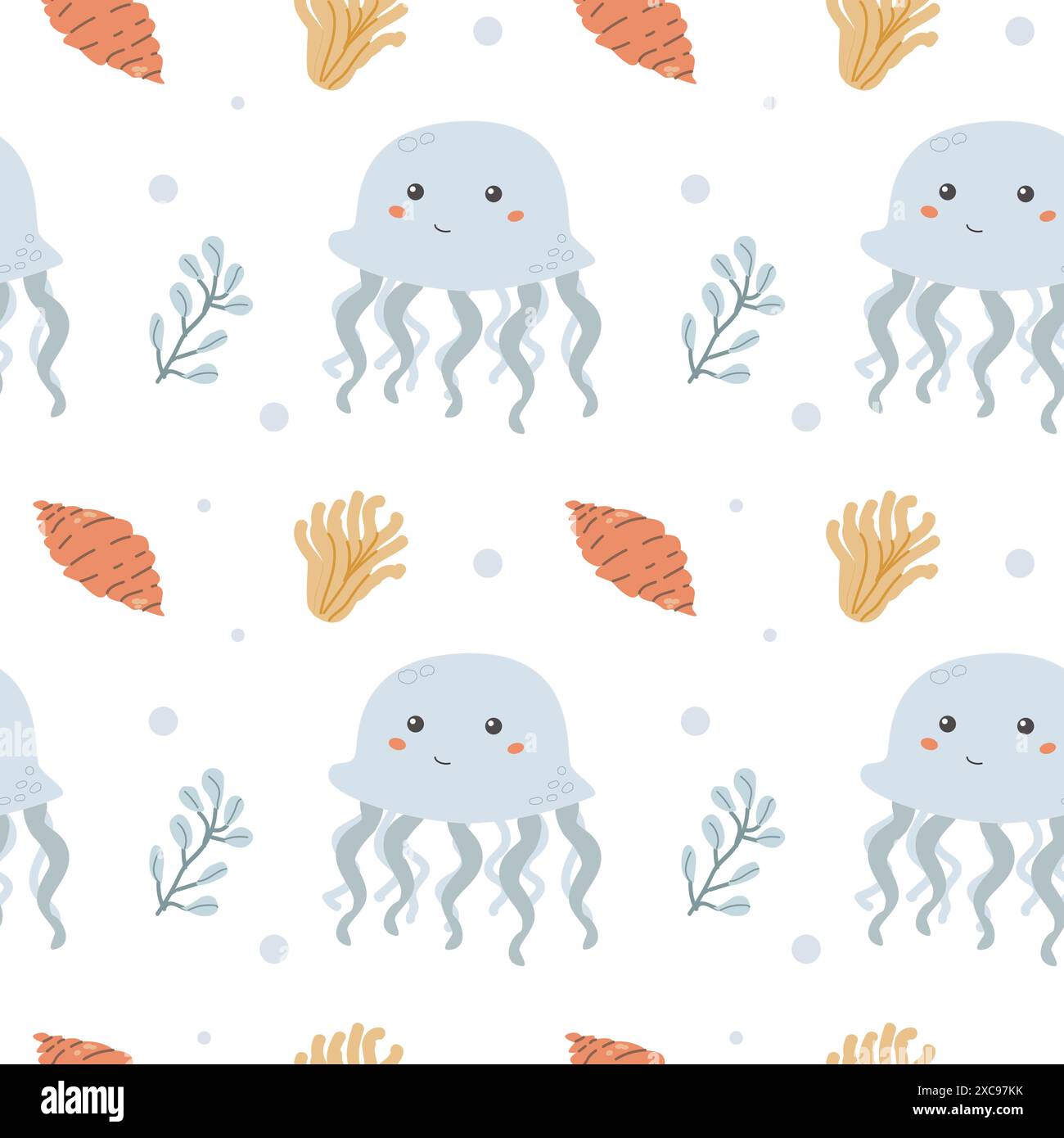 Childrens sea animals pattern, childish ocean marine life seamless ...