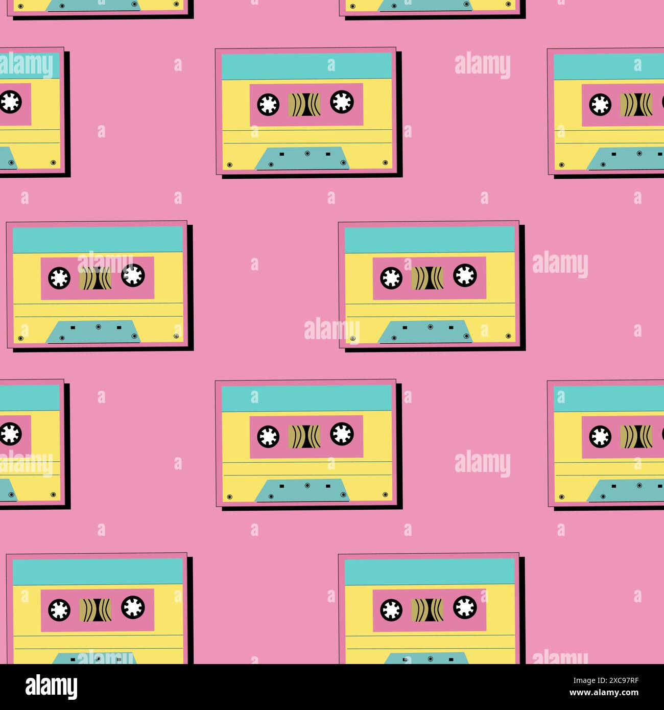 90s music background with audio equipment from 00s. Retro fashion ...