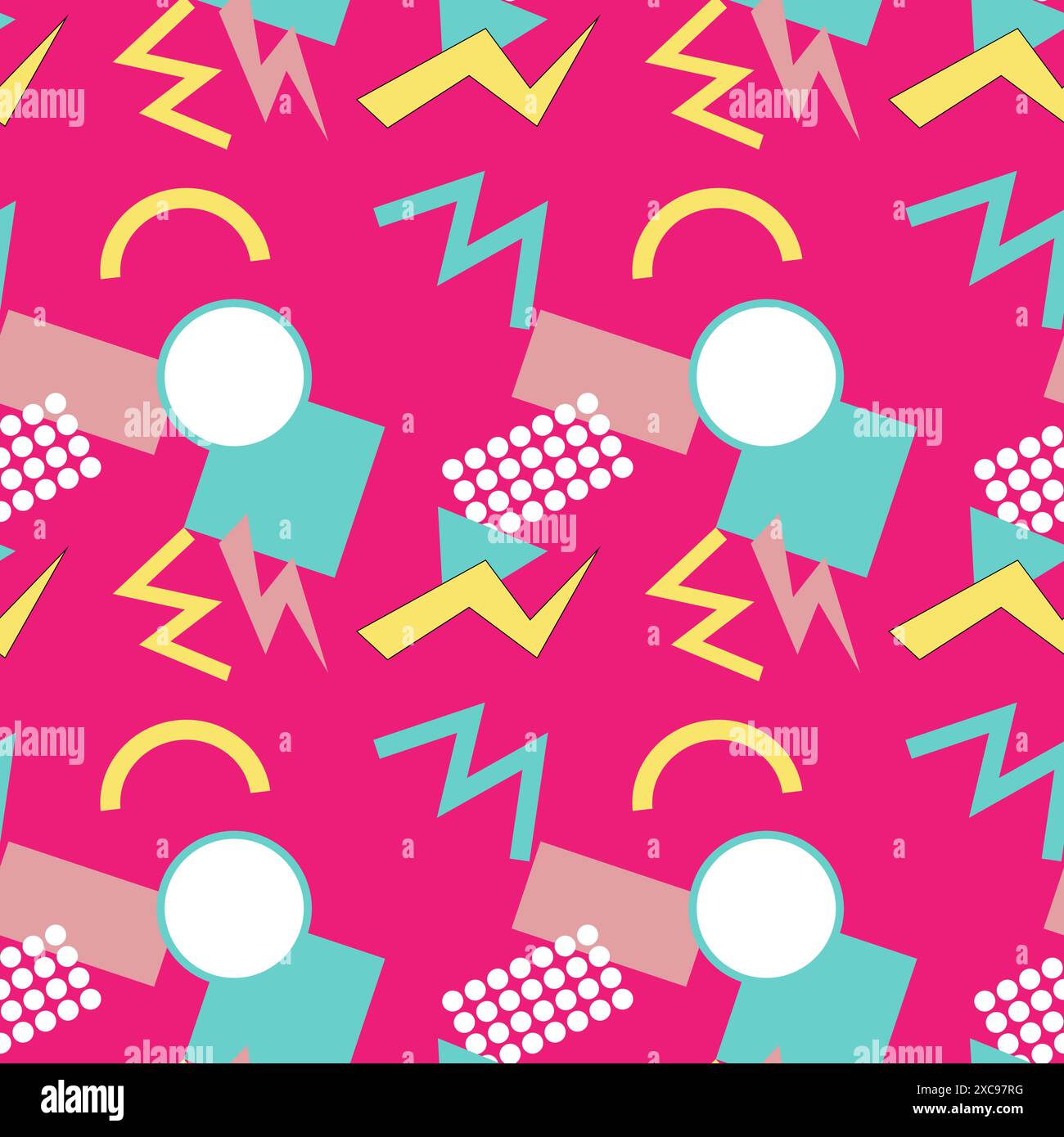 90s music background with audio equipment from 00s. Retro fashion seamless pattern with cassette ...