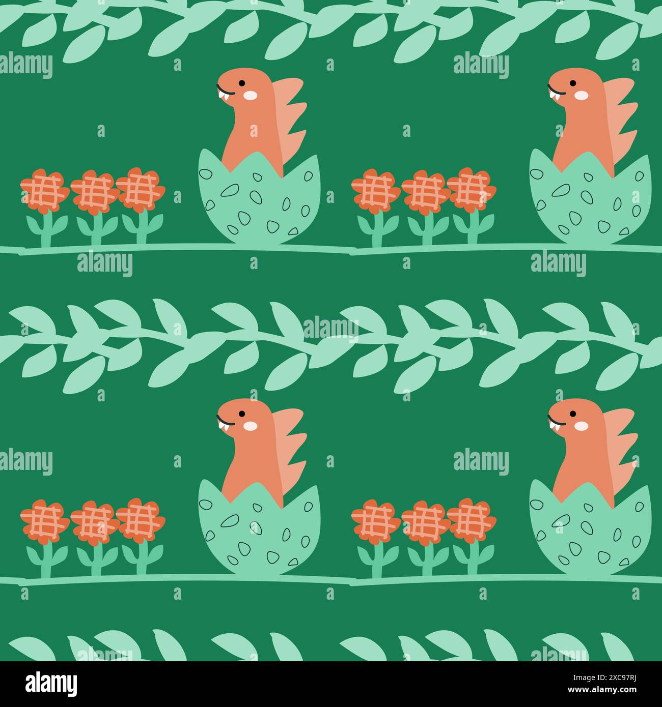 Childrens animals pattern of cute baby dinosaurs collection. For ...