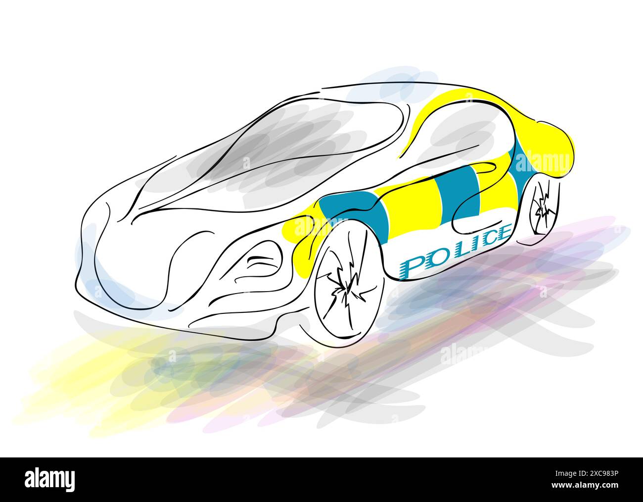 Police Scotland abstract car illustration isolated on white background ...