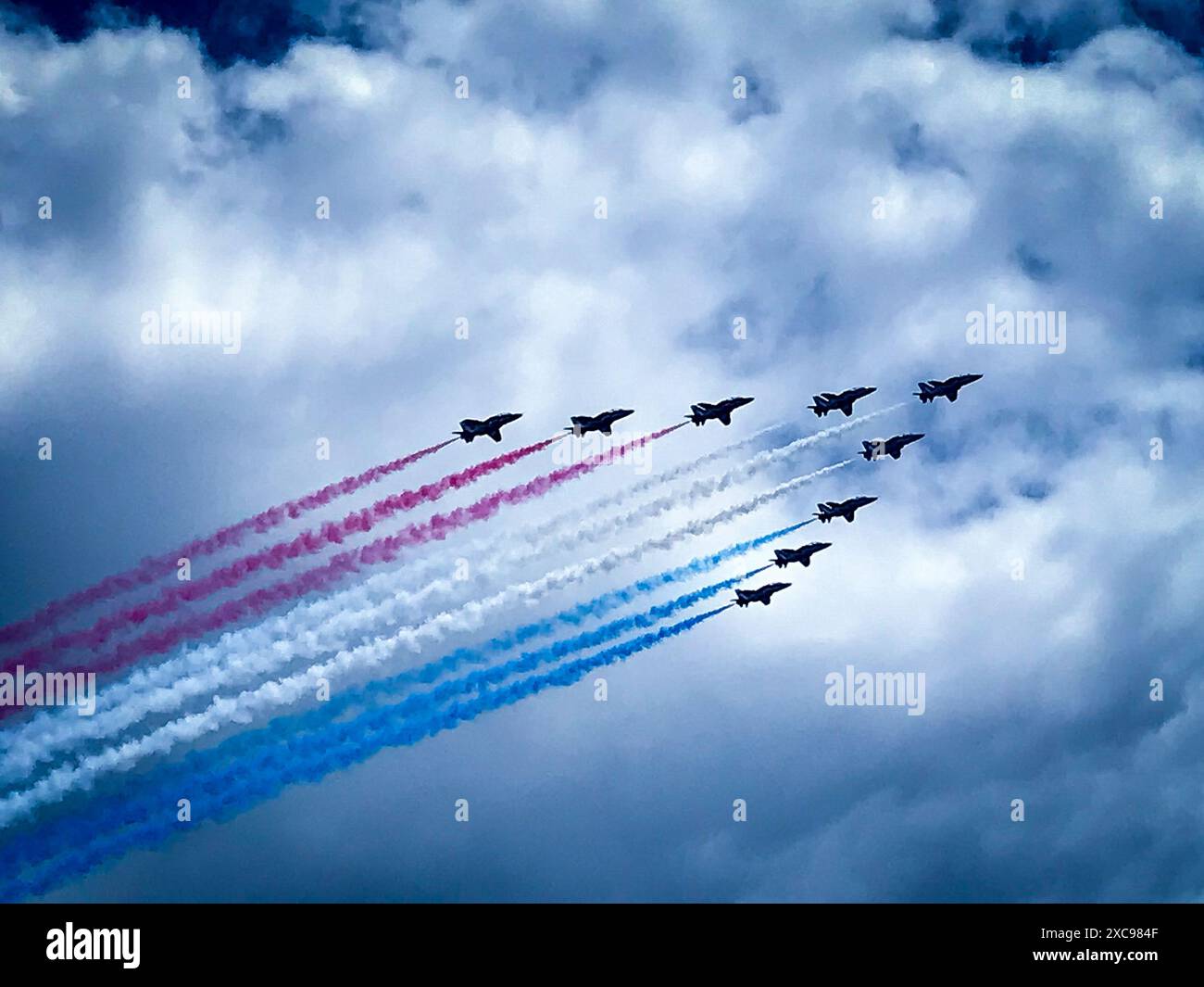 Red Arrows flypast during The Trooping the Colour. The first Trooping ...