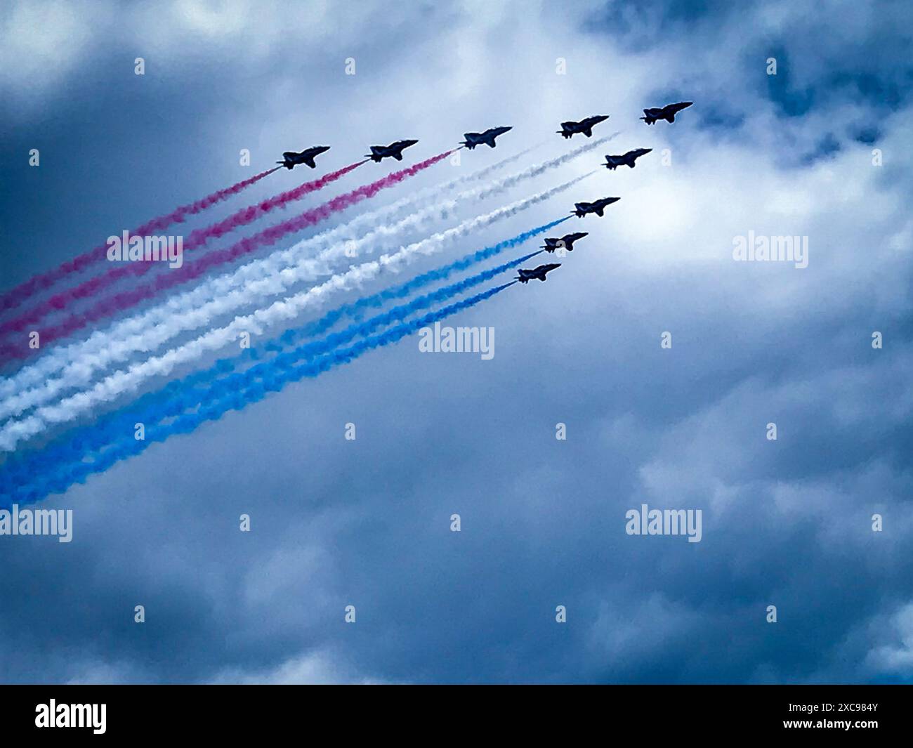 Red Arrows flypast during The Trooping the Colour. The first Trooping ...