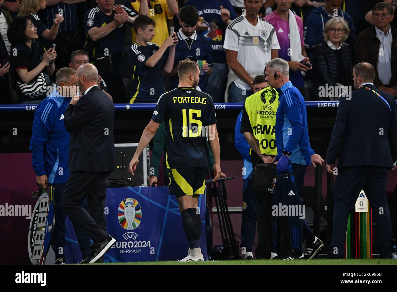 MUNICH, GERMANY - JUNE 14: Ryan Porteous red card during the UEFA EURO ...