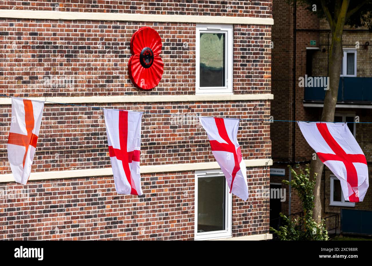 A general view of flags at the Kirby Estate, London. England will begin ...