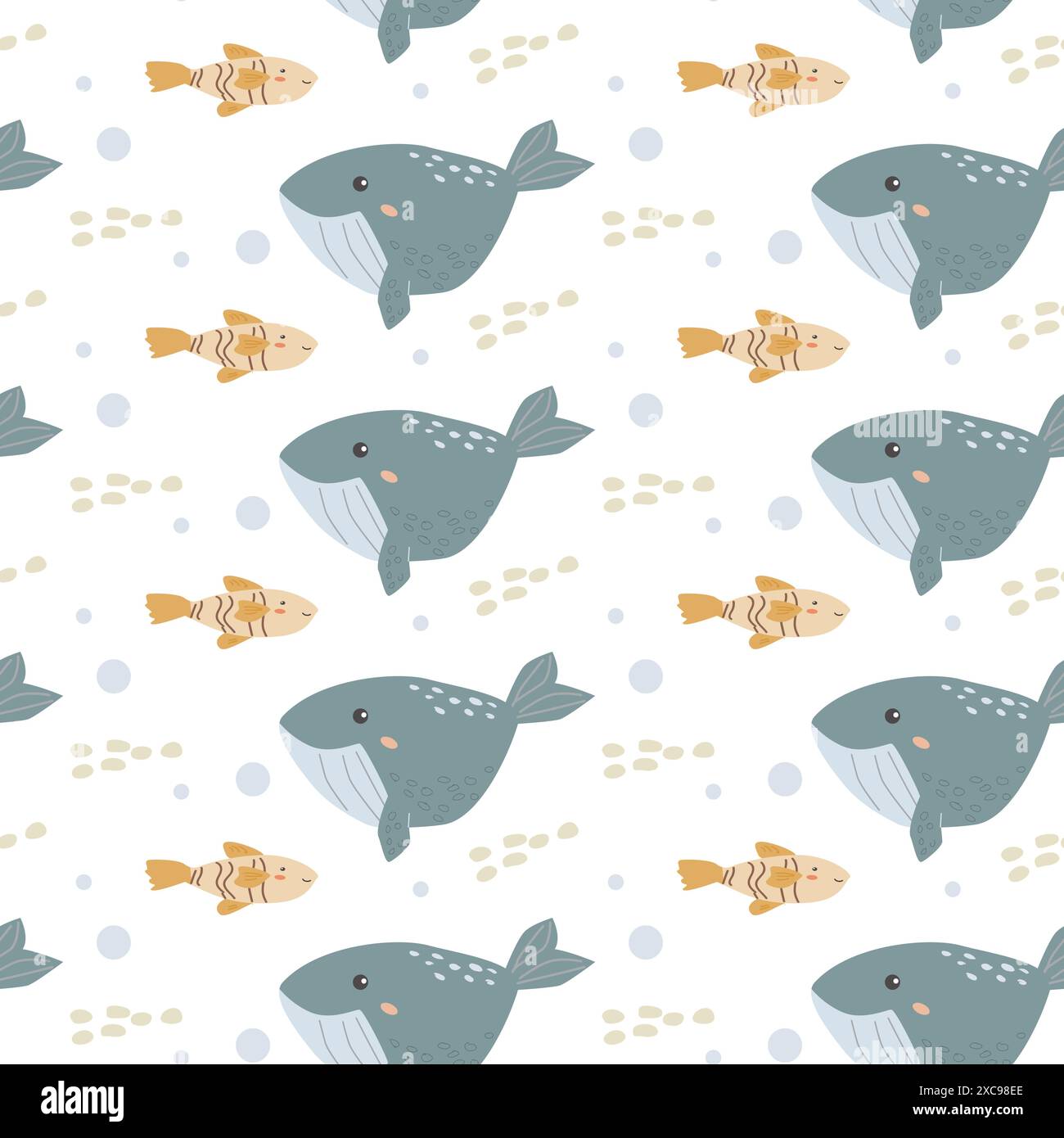 Childrens sea animals pattern, childish ocean marine life seamless ...