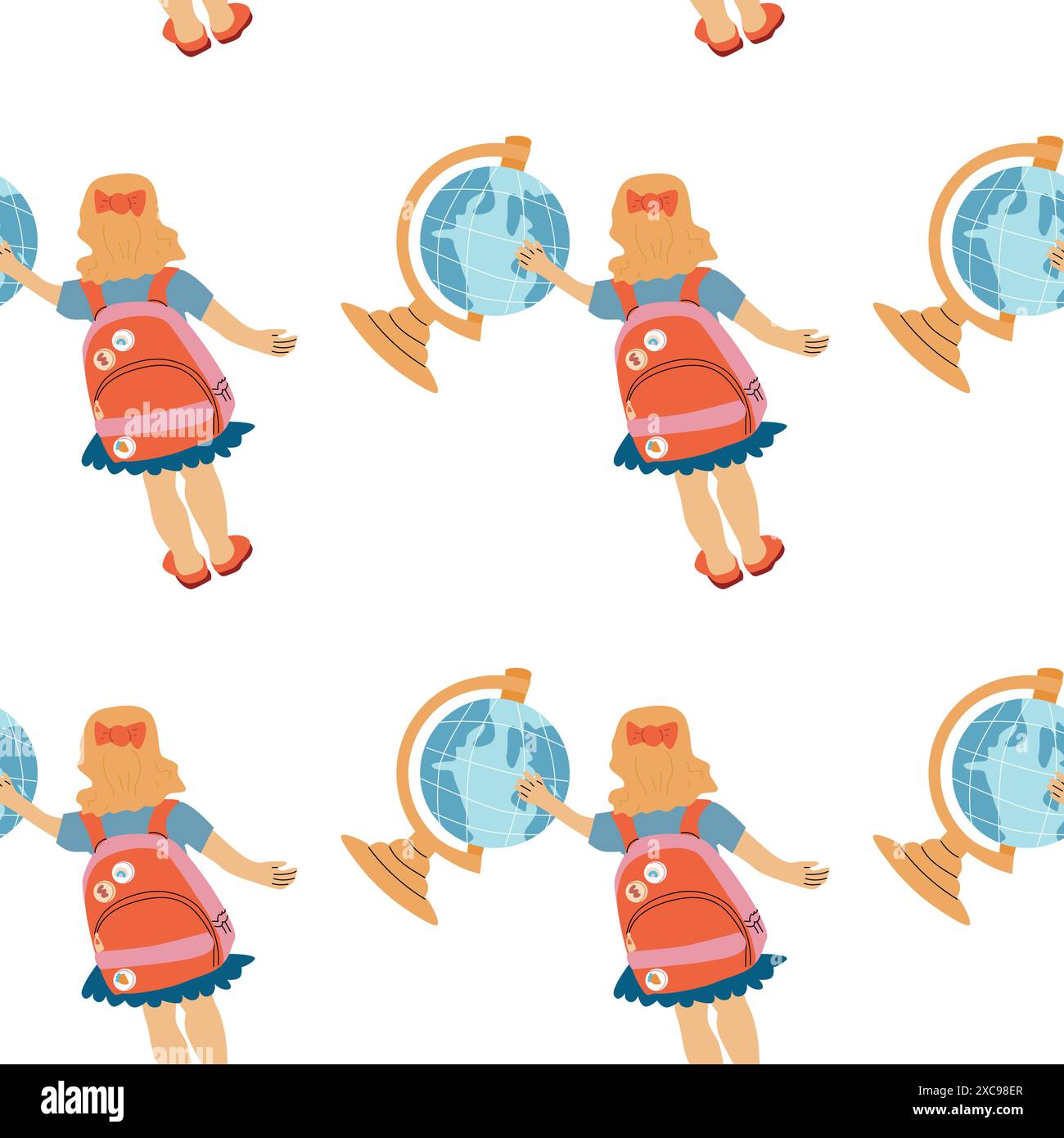 Childrens fashion school pattern. Back to school or kindergarten ...