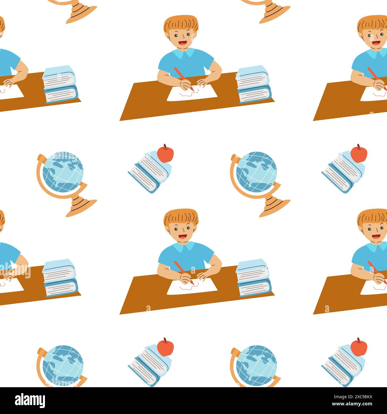 Childrens fashion school pattern. Back to school or kindergarten ...