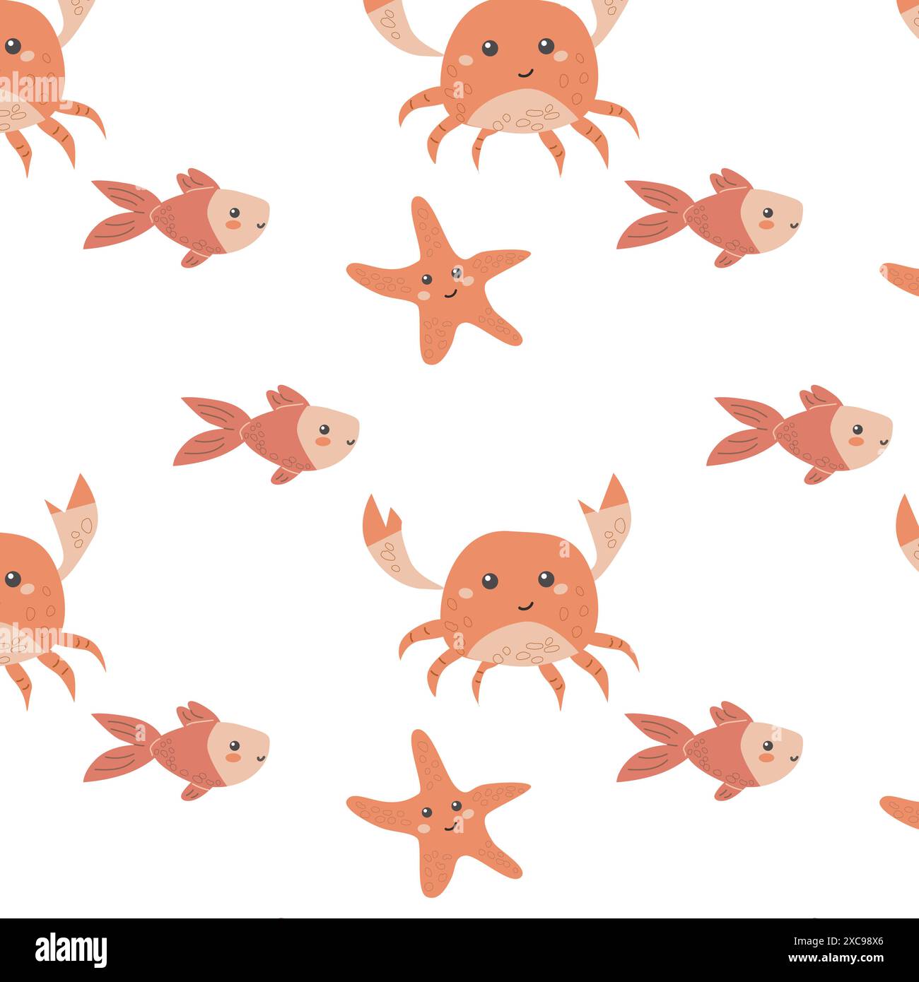 Childrens sea animals pattern, childish ocean marine life seamless ...