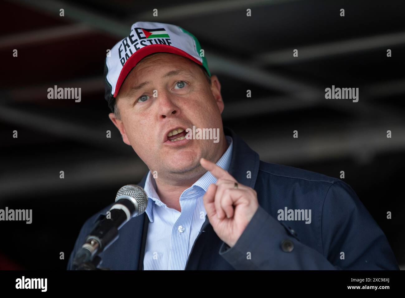 Glasgow, UK. 15th June 2024. Chris Stephens of the SNP speaking at Pro ...