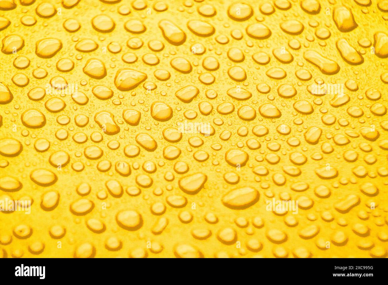 Water droplets on yellow cover background. Water droplets concept Stock ...