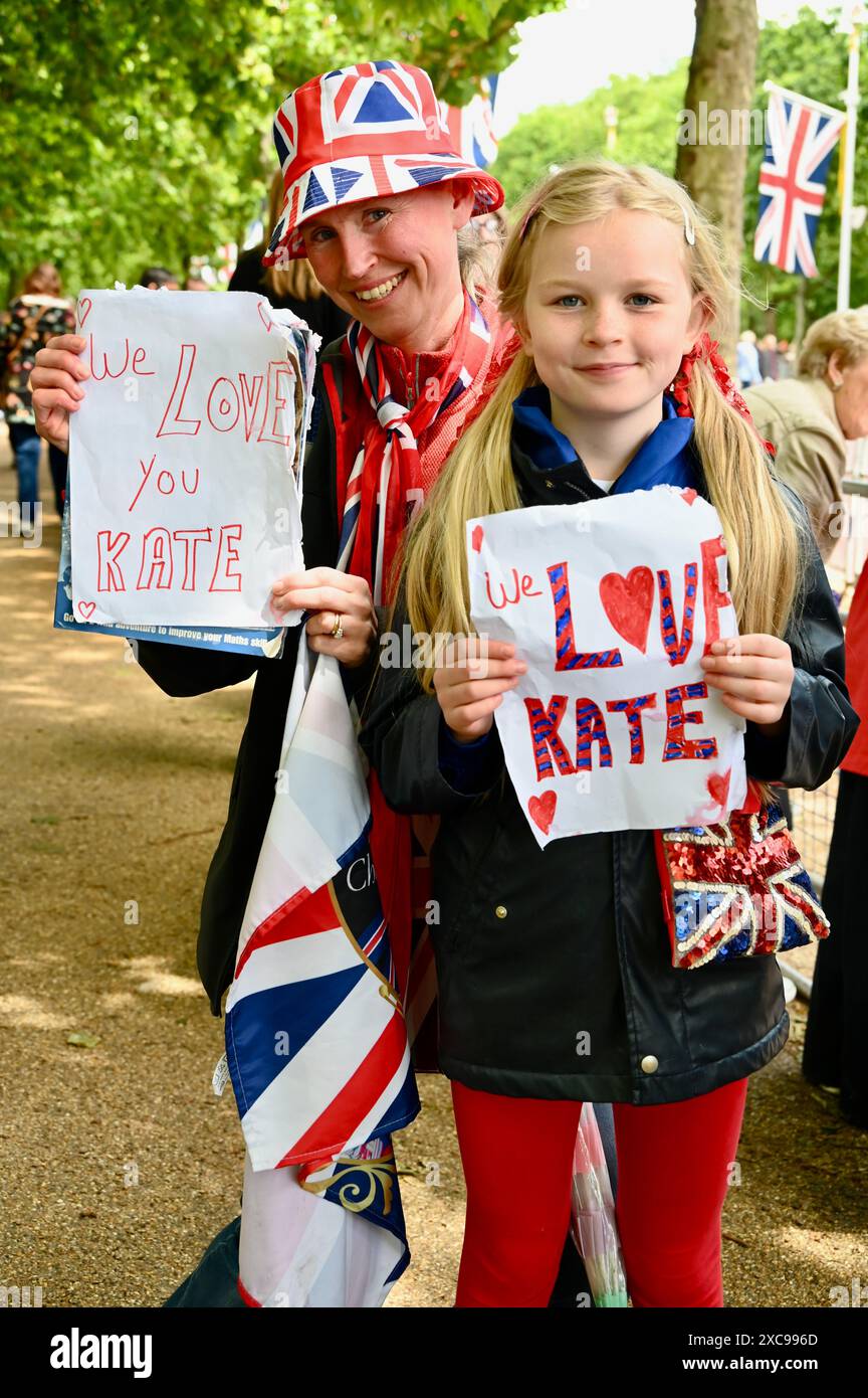 London, UK. 15th June 2024. Trooping the Colour. Message for Kate ...