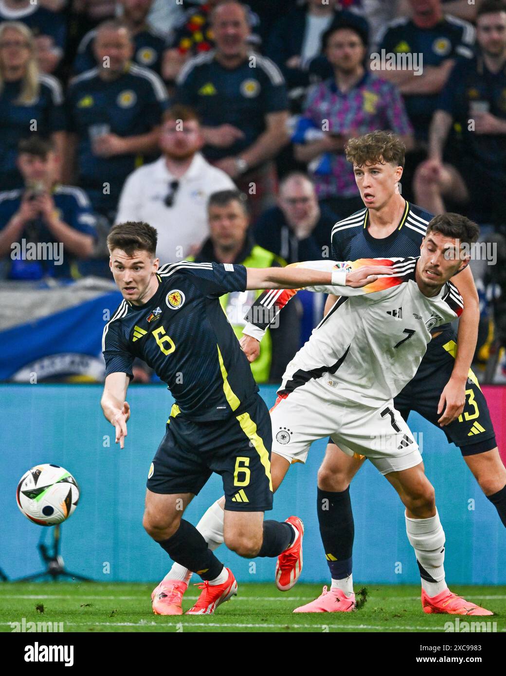 MUNICH, GERMANY - JUNE 14: Kieran Tierney, Kai Havertz during the UEFA ...