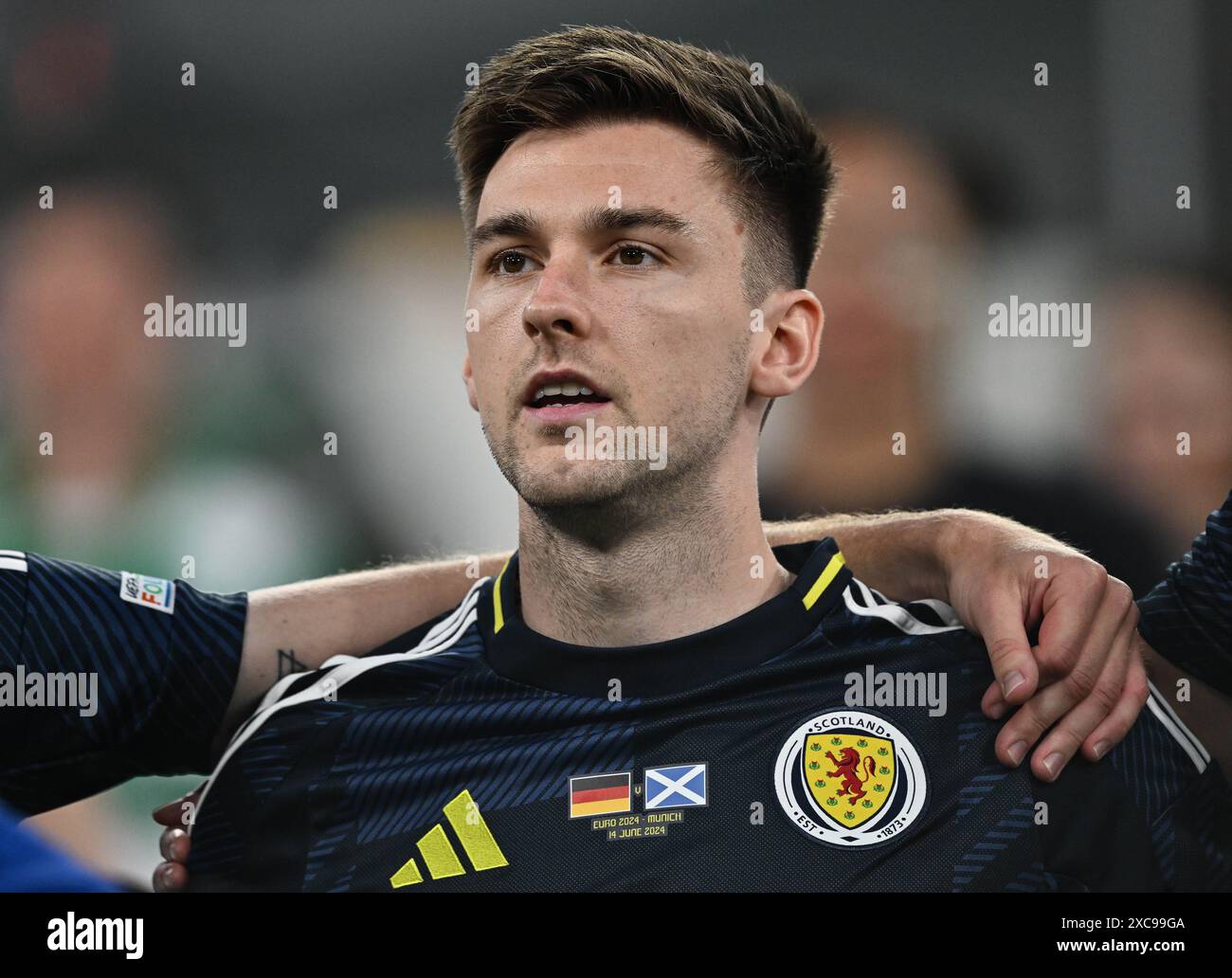 MUNICH, GERMANY - JUNE 14: Kieran Tierney during the UEFA EURO 2024 ...