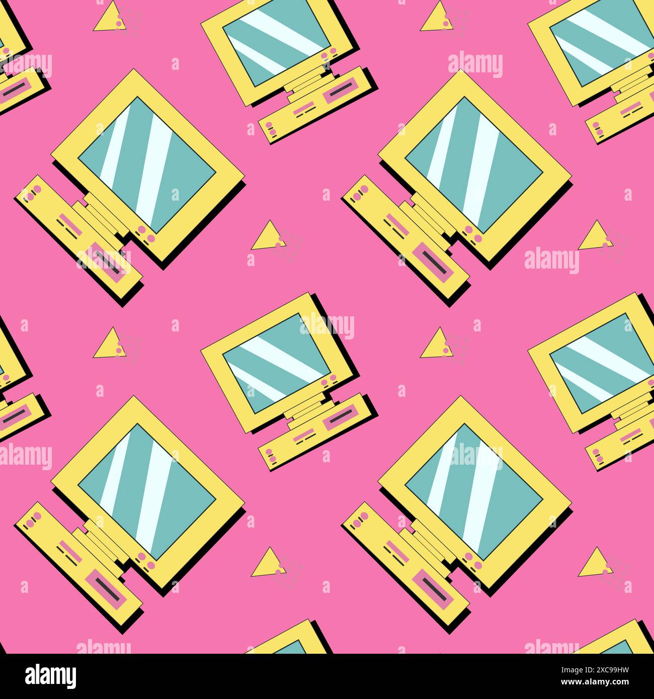 90s music background with audio equipment from 00s. Retro fashion ...