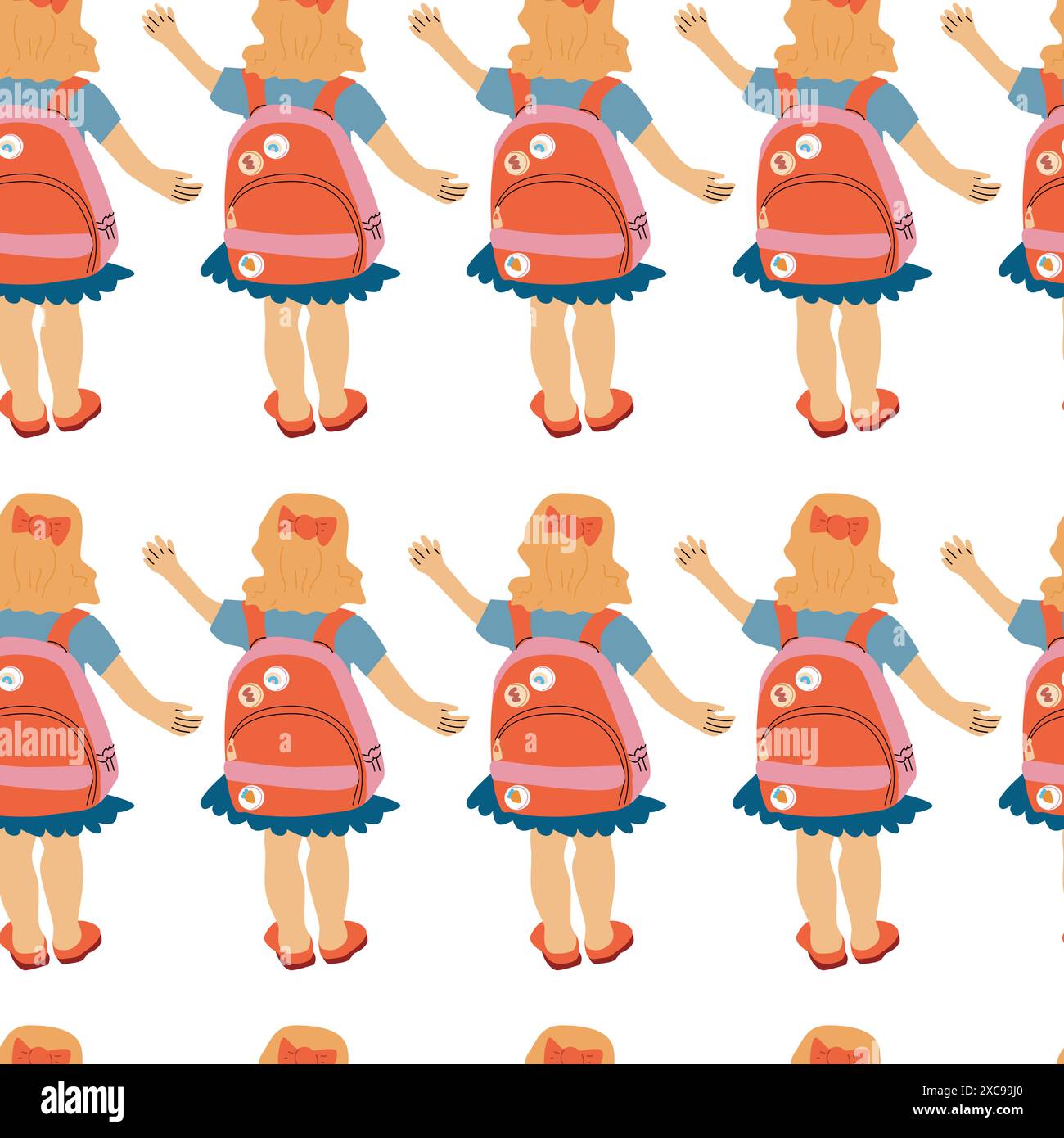 Childrens fashion school pattern. Back to school or kindergarten ...