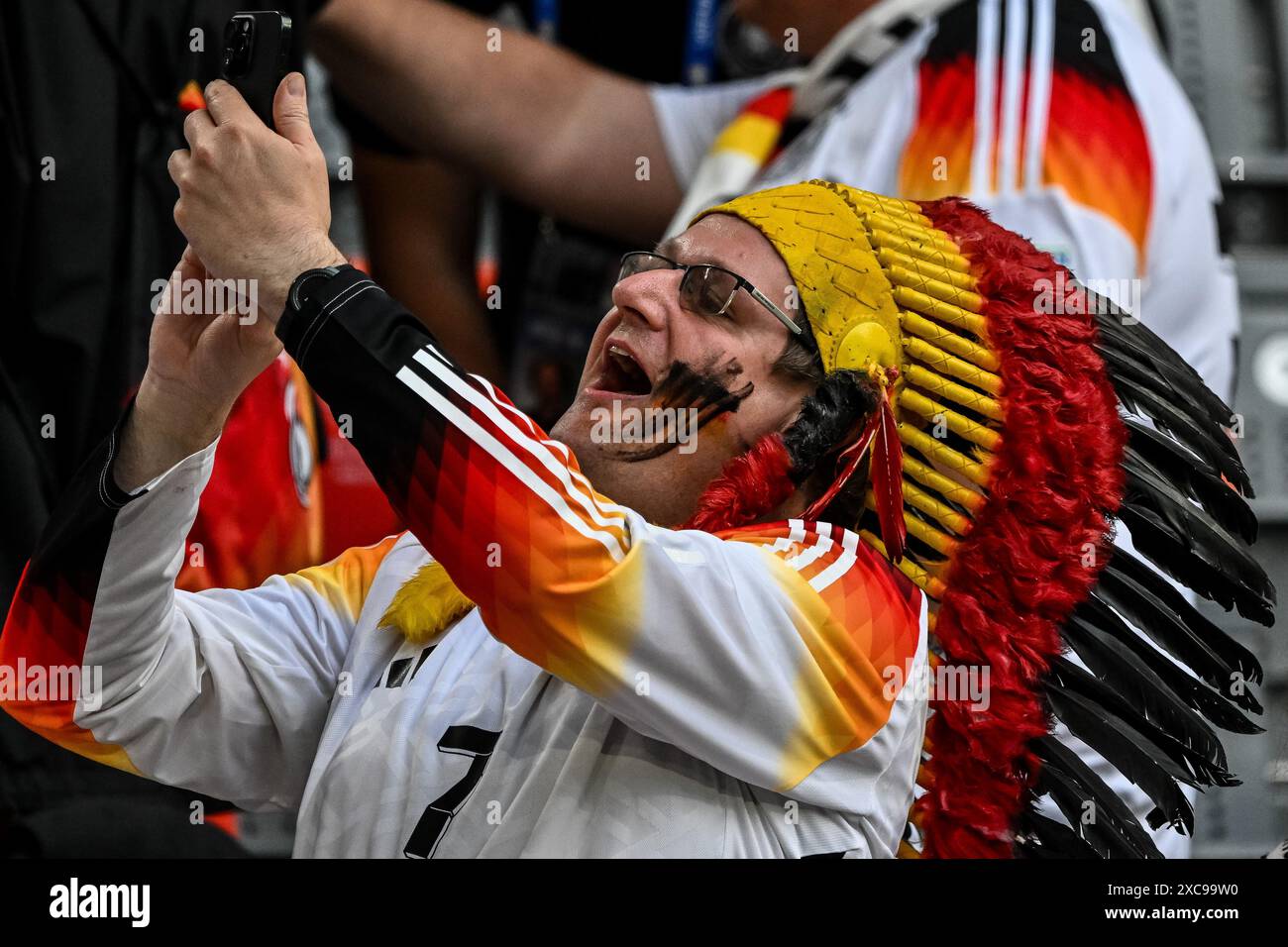MUNICH, GERMANY - JUNE 14: German fan during the UEFA EURO 2024 group ...