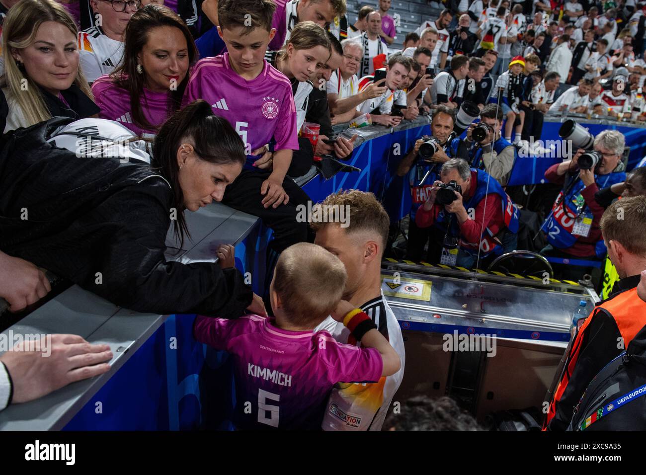 MUNICH, GERMANY - JUNE 14: Joshua Kimmich with a wife Lina Kimmich and ...