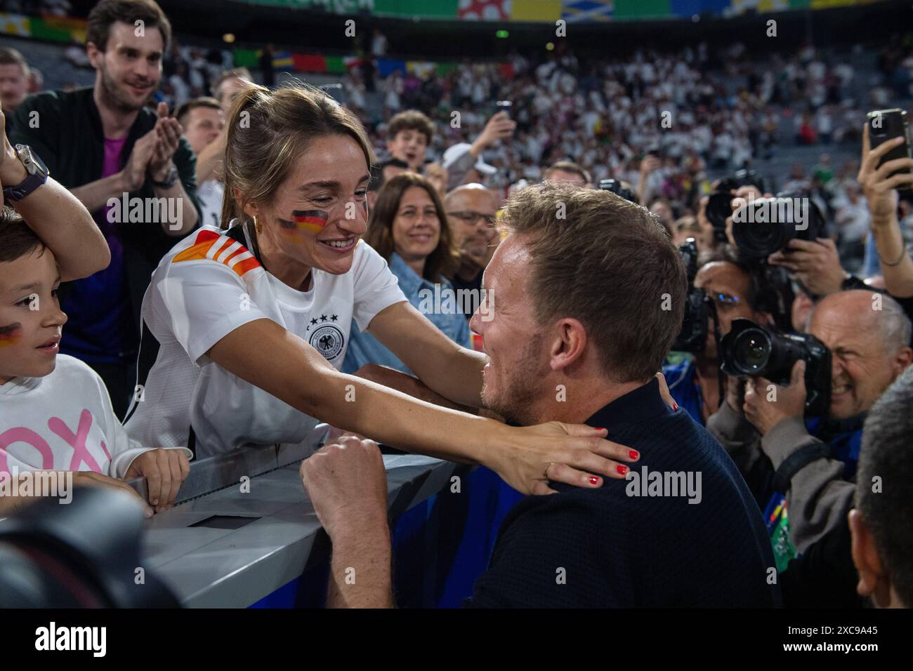 MUNICH, GERMANY - JUNE 14: Germany Head coach Julian Nagelsmann with he ...