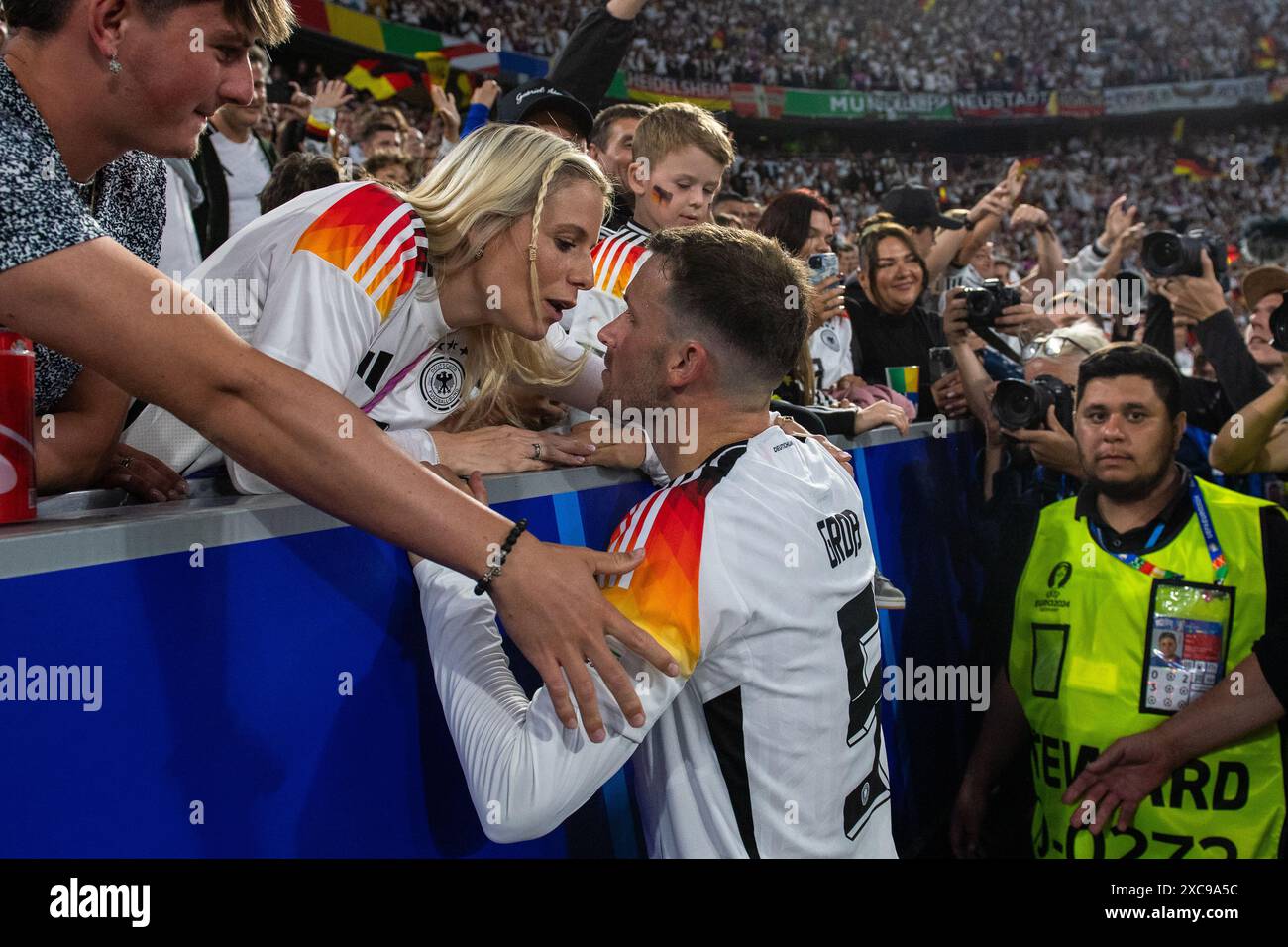 MUNICH, GERMANY - JUNE 14: Niclas Fullkrug with his daughter after the ...