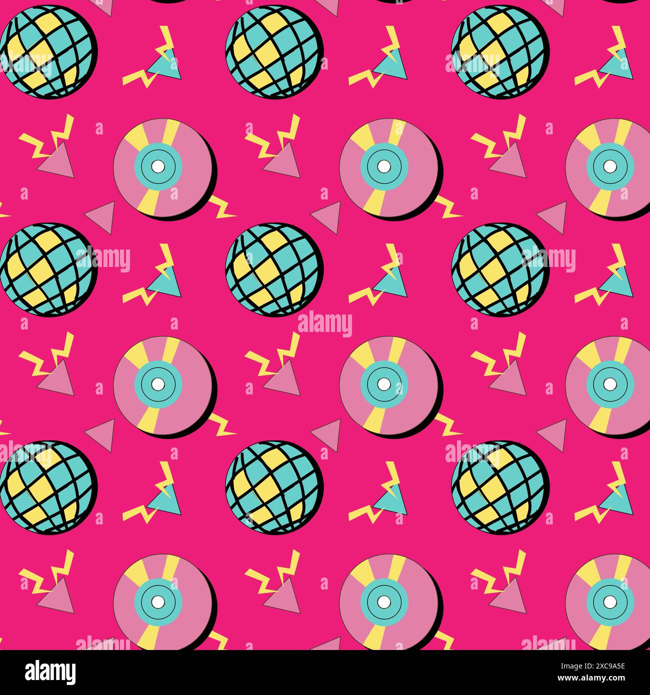 90s music background with audio equipment from 00s. Retro fashion ...