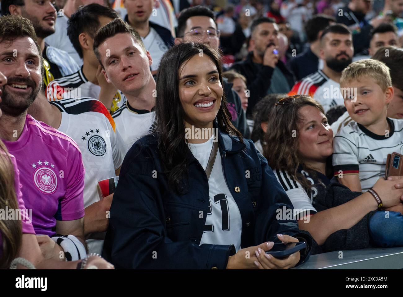 MUNICH, GERMANY - JUNE 14: İlkay Gundogan wife Sara Arfaoui after the ...