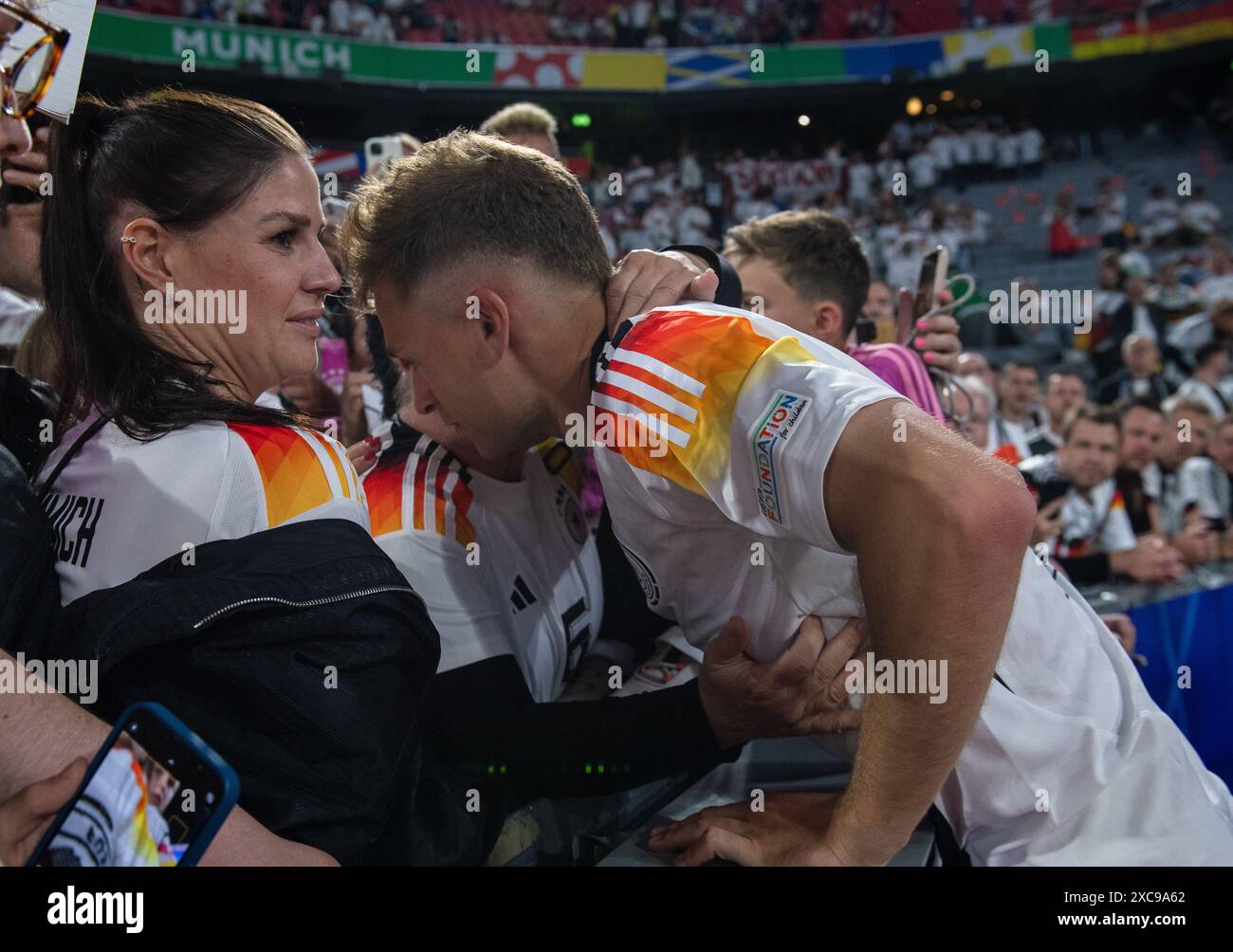 MUNICH, GERMANY - JUNE 14: Joshua Kimmich with a wife Lina Kimmich and ...